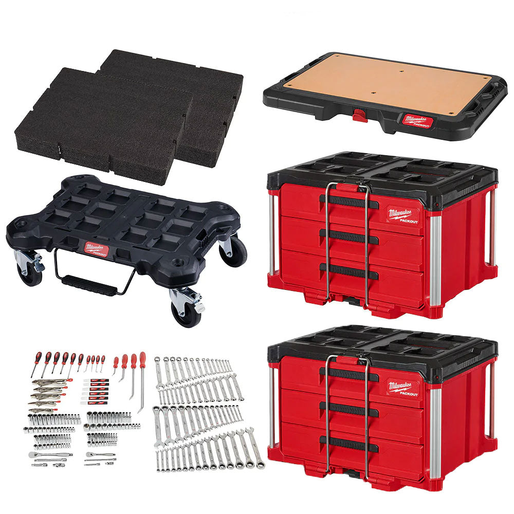 Milwaukee 48-22-9489PO Heavy Duty Rolling Pack Out Mechanics Storage S – MaxTool