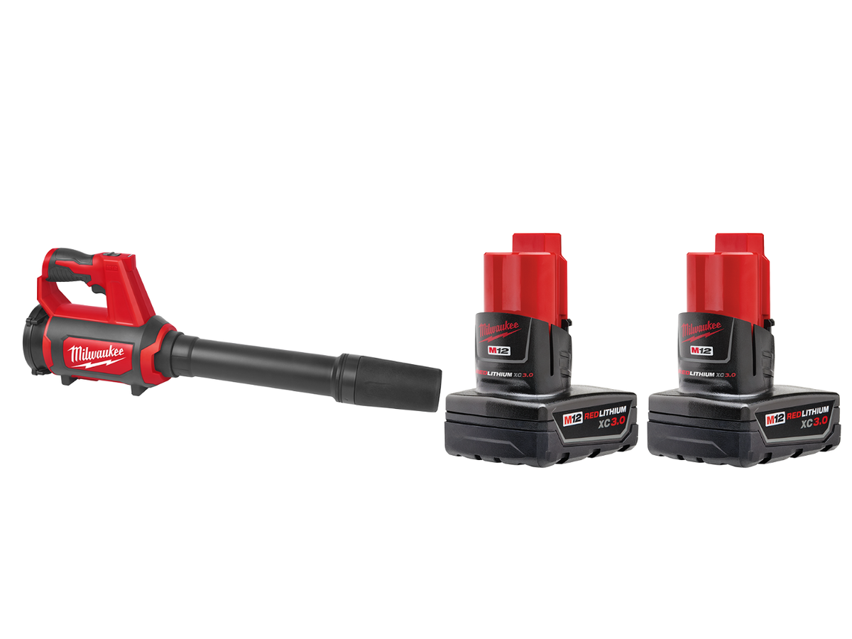 Milwaukee 0852-20x3 M12 12V Cordless Spot Blower w/ 2 - M12 3AH Batter ...