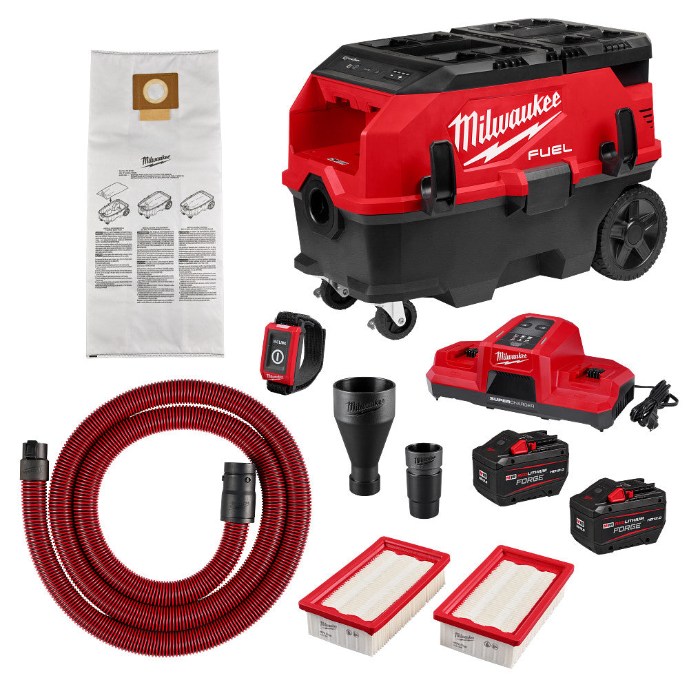 Milwaukee 0888-22HD M18 FUEL 18V 9 Gallon Dual Battery Dust Extractor ...