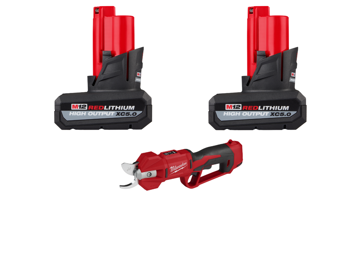 Milwaukee 2534-20x5 M12 12V Cordless Prunning Shears w/ 2 - M12 5AH Ba ...