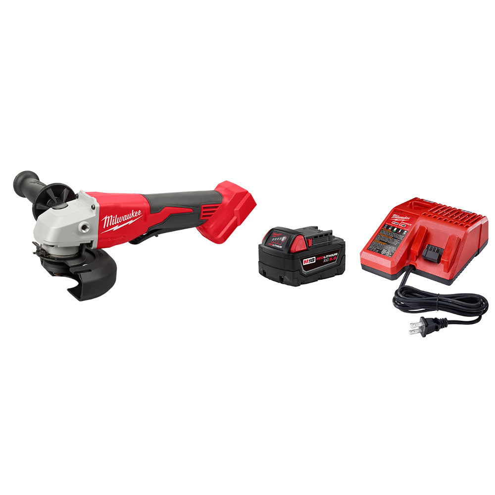 Milwaukee 2686-20SK M18 18V 4-1/2" / 5" Cordless Grinder w/ 5AH Batter ...