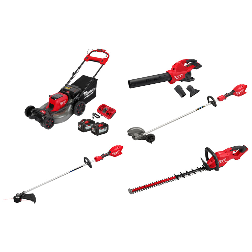 Milwaukee 2823-22PRO Landscaper Kit w/ Mower/Trimmer/Hedger/Edger and ...