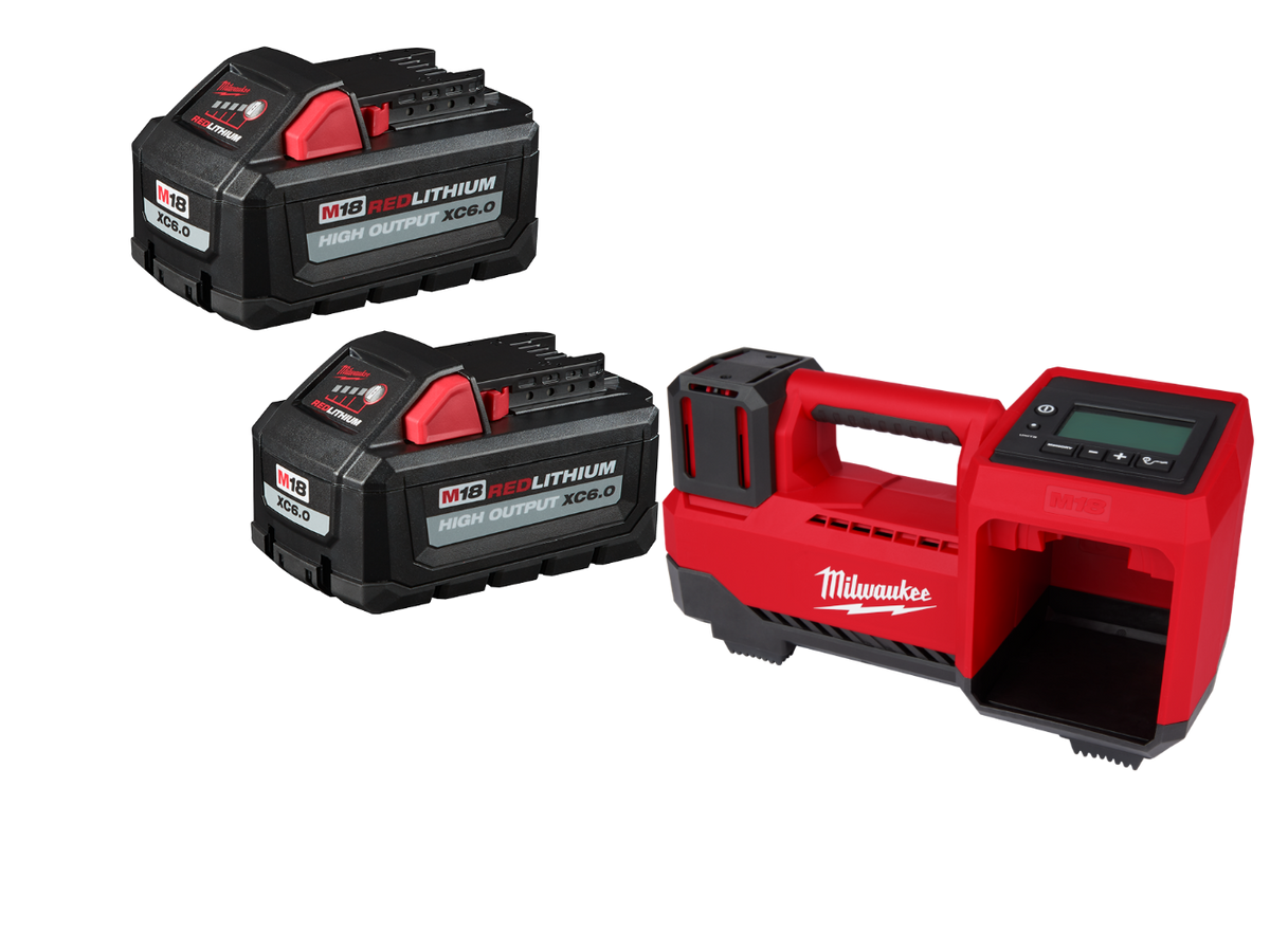 Milwaukee M18 Tire Inflator w/ REDLITHIUM HIGH OUTPUT XC6.0 Battery ...