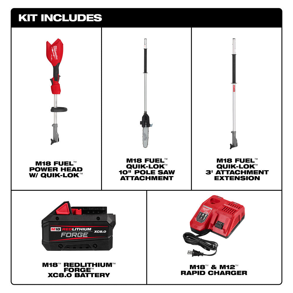 Milwaukee 3016-21PS M18 FUEL 18V Pole Saw w/ QUIK-LOK Kit – MaxTool
