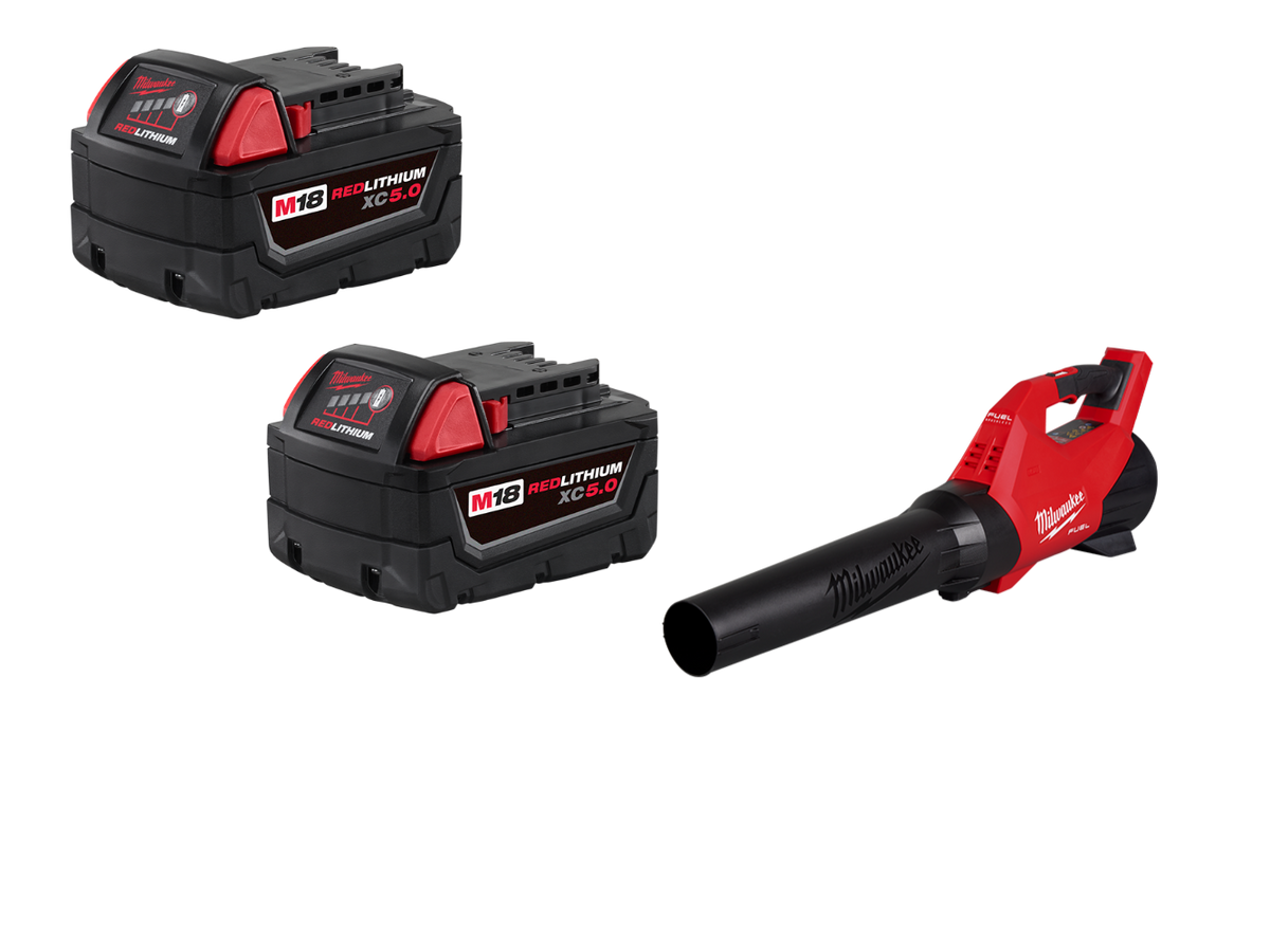 Milwaukee 3017-20B5 M18 FUEL 18V Cordless Blower w/ 2 - 5AH Batteries ...