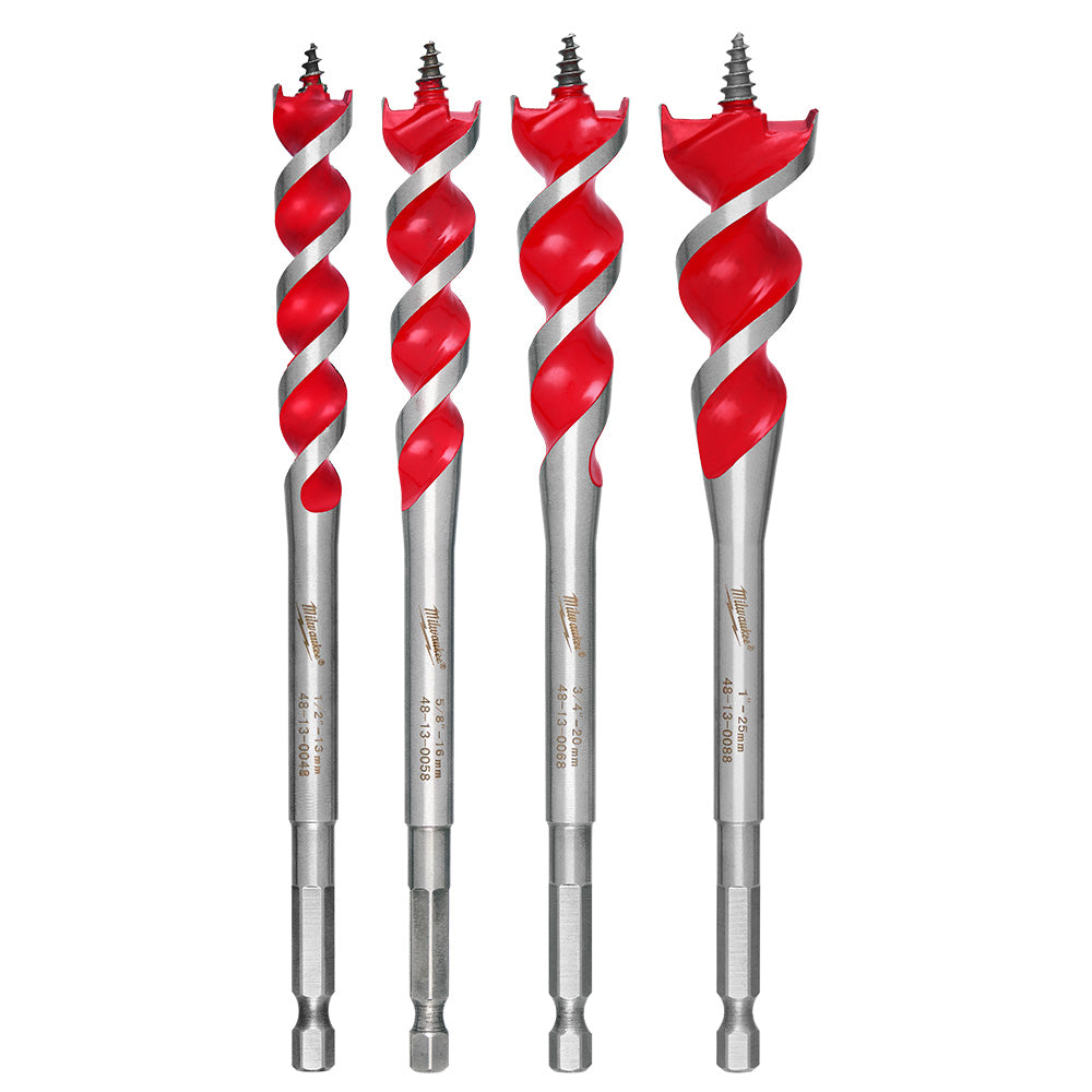 Milwaukee 48-13-0400 6-1/2" SPEED FEED Wood Bit Set w/ Double Wing Spu ...