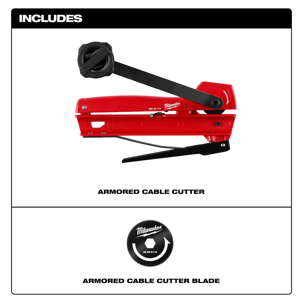 Milwaukee 48-22-6111 Armored Cable Cutter w/ Self Adjusting Armor Clam ...