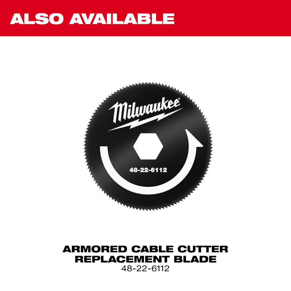 Milwaukee 48-22-6111 Armored Cable Cutter w/ Self Adjusting Armor Clam ...