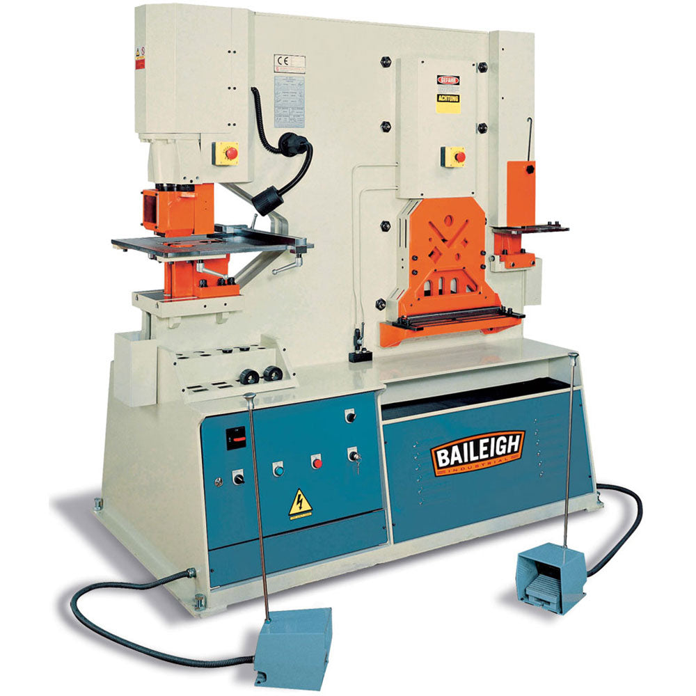 Baileigh 1007865 220V 3PH Dual Operator Ironworker w/ 95 Ton Punching ...