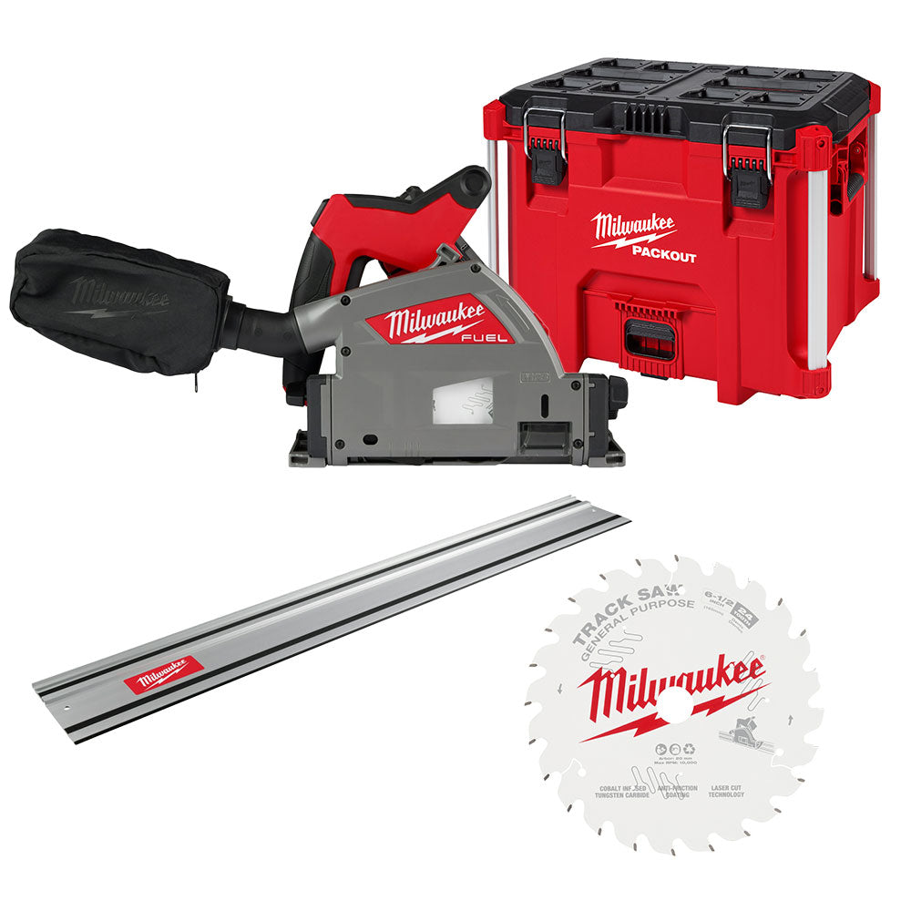 Milwaukee 2831-20PO M18 FUEL 18V Track Saw w/ Track/Blade/Packout - Ba ...