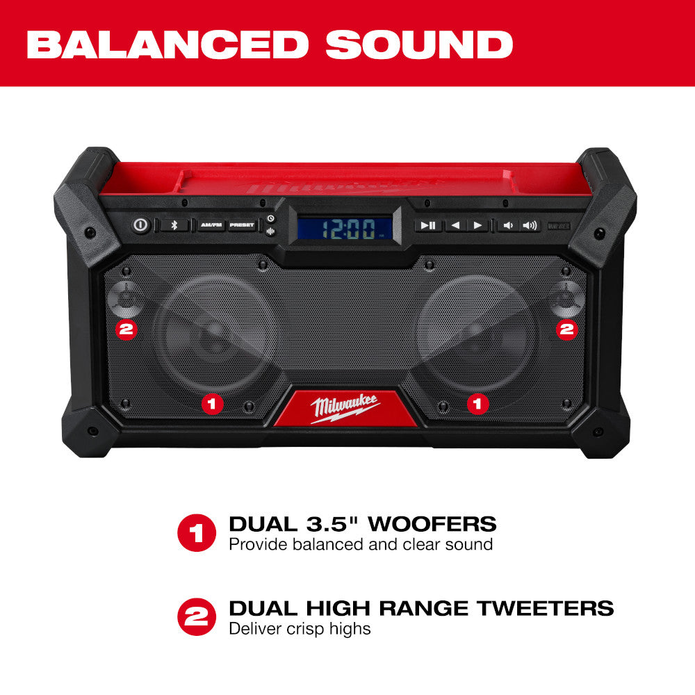 Milwaukee Jobsite Radio Milwaukee 2952-20 M18 Jobsite Radio – Bluetooth ...
