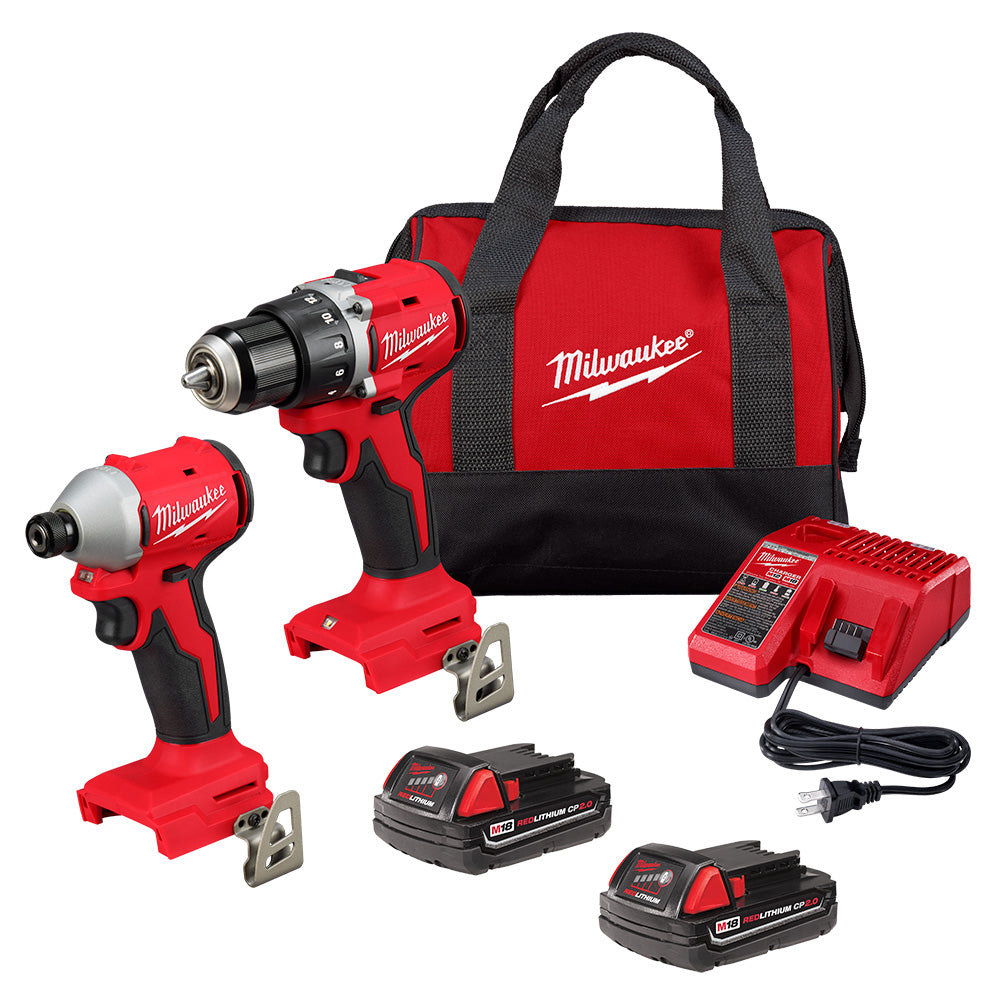 Milwaukee 3692-22CT M18 18V Compact Brushless 2 Tool Drill/Driver Comb ...